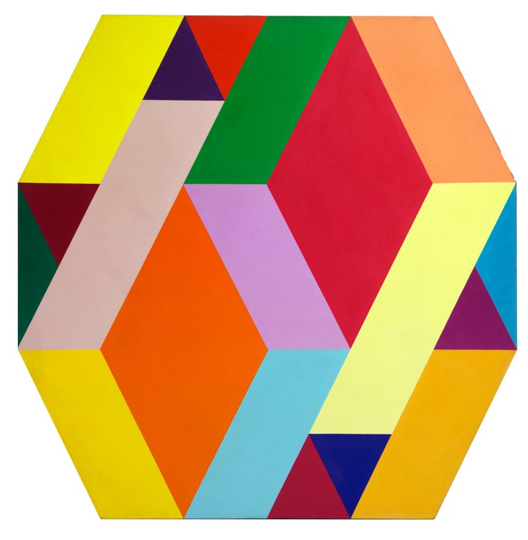Arthur Boden - Diamonds, Large Geometric Painting by Arthur Boden c1970 ...