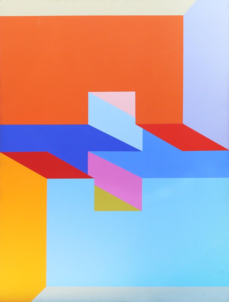 Arthur Boden - Sure Thing, Large OP Art Painting by Arthur Boden c1970 ...