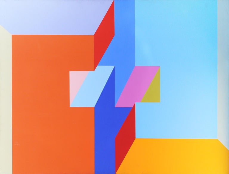 Arthur Boden - Sure Thing, Large OP Art Painting by Arthur Boden c1970 ...