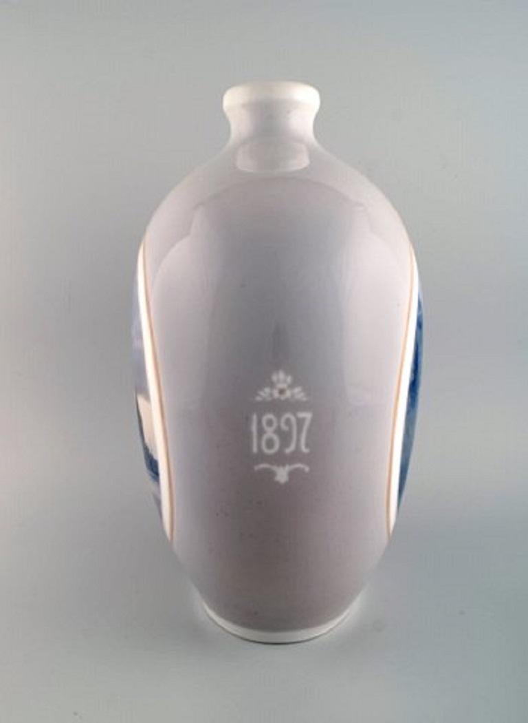 Arthur Boesen for Royal Copenhagen, Large Unique Vase in Hand Painted ...