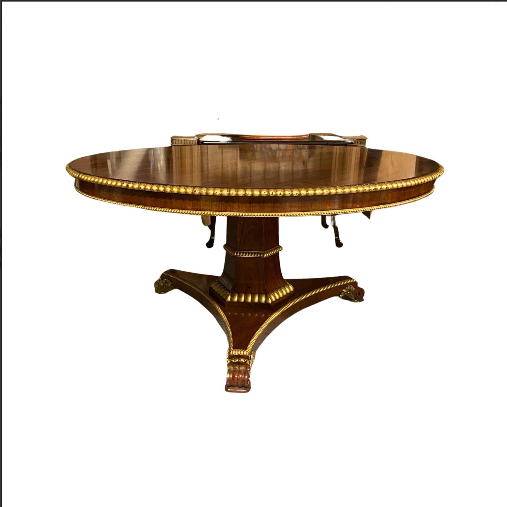 Arthur Brett and Sons Regency Style Mahogany Pedestal Dining Table For ...
