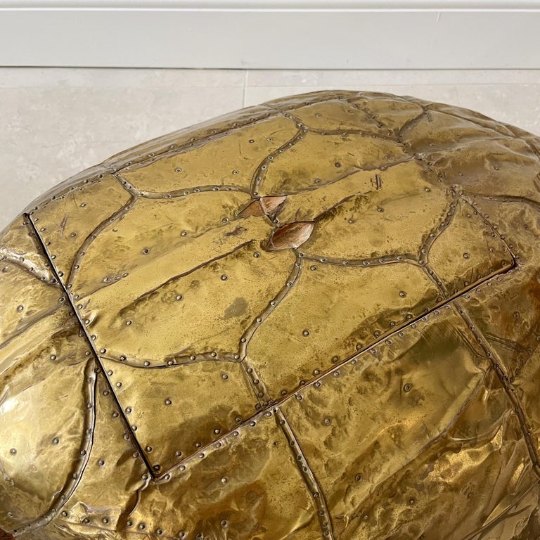 Arthur Court Copper and Brass Clad Lifesize Turtle Box For Sale at 1stDibs