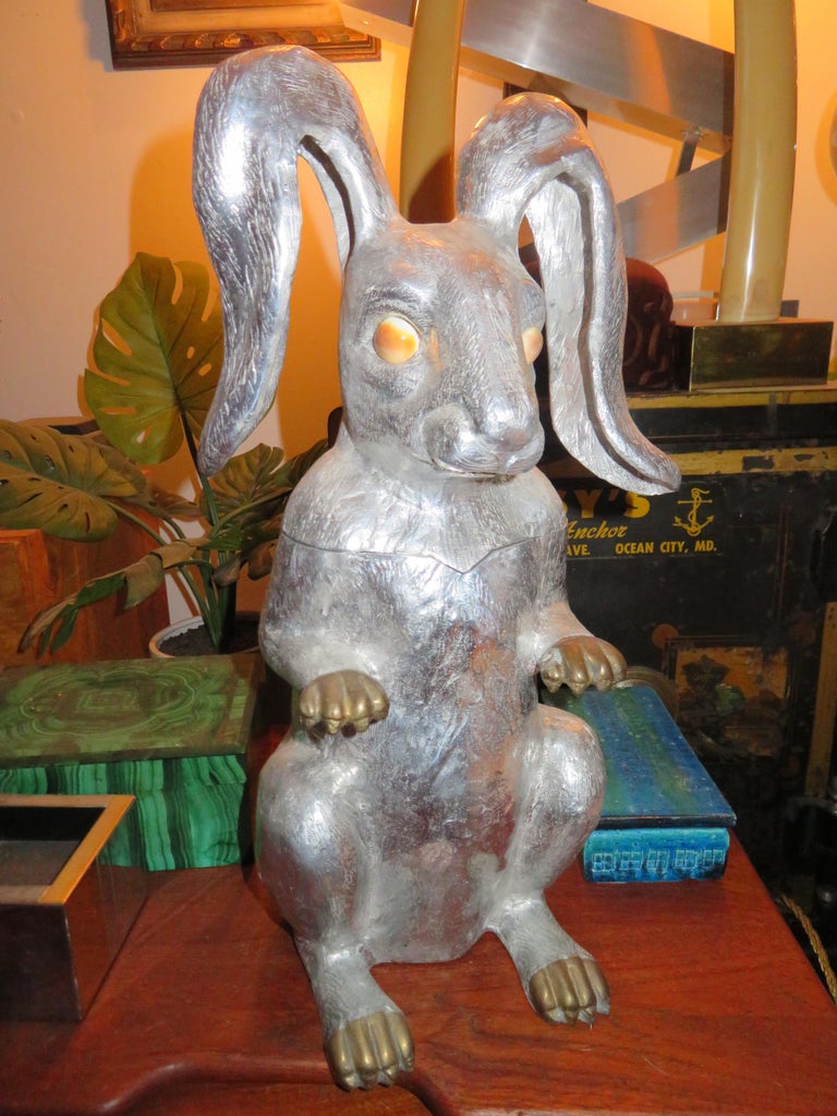 Arthur Court Rabbit Hinged Ice Bucket or Wine Cooler For Sale at 1stDibs