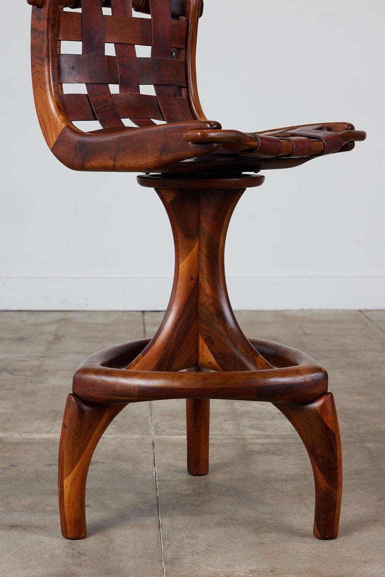 Arthur Espenet Carpenter Studio Craft Swivel Stool For Sale at 1stDibs