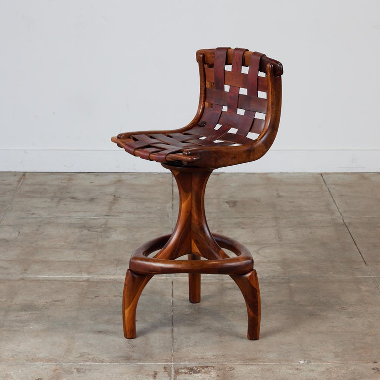 Arthur Espenet Carpenter Studio Craft Swivel Stool For Sale at 1stDibs