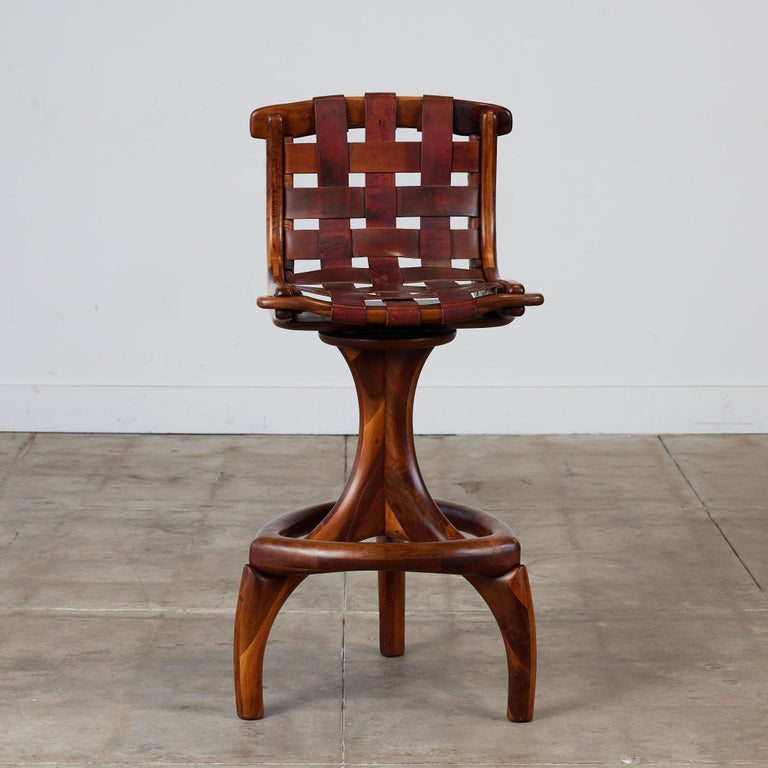 Arthur Espenet Carpenter Studio Craft Swivel Stool For Sale at 1stDibs
