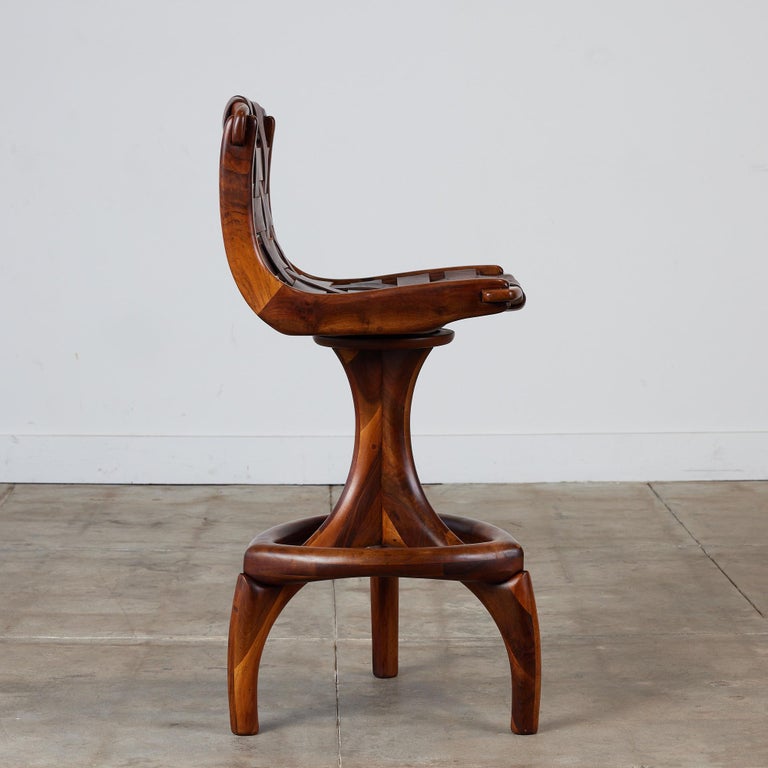 Arthur Espenet Carpenter Studio Craft Swivel Stool For Sale at 1stDibs