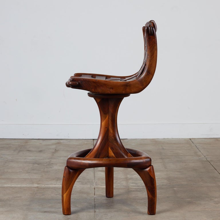 Arthur Espenet Carpenter Studio Craft Swivel Stool For Sale at 1stDibs