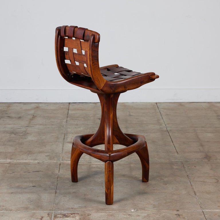 Arthur Espenet Carpenter Studio Craft Swivel Stool For Sale at 1stDibs