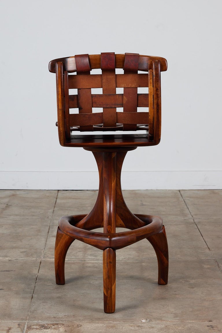 Arthur Espenet Carpenter Studio Craft Swivel Stool For Sale at 1stDibs