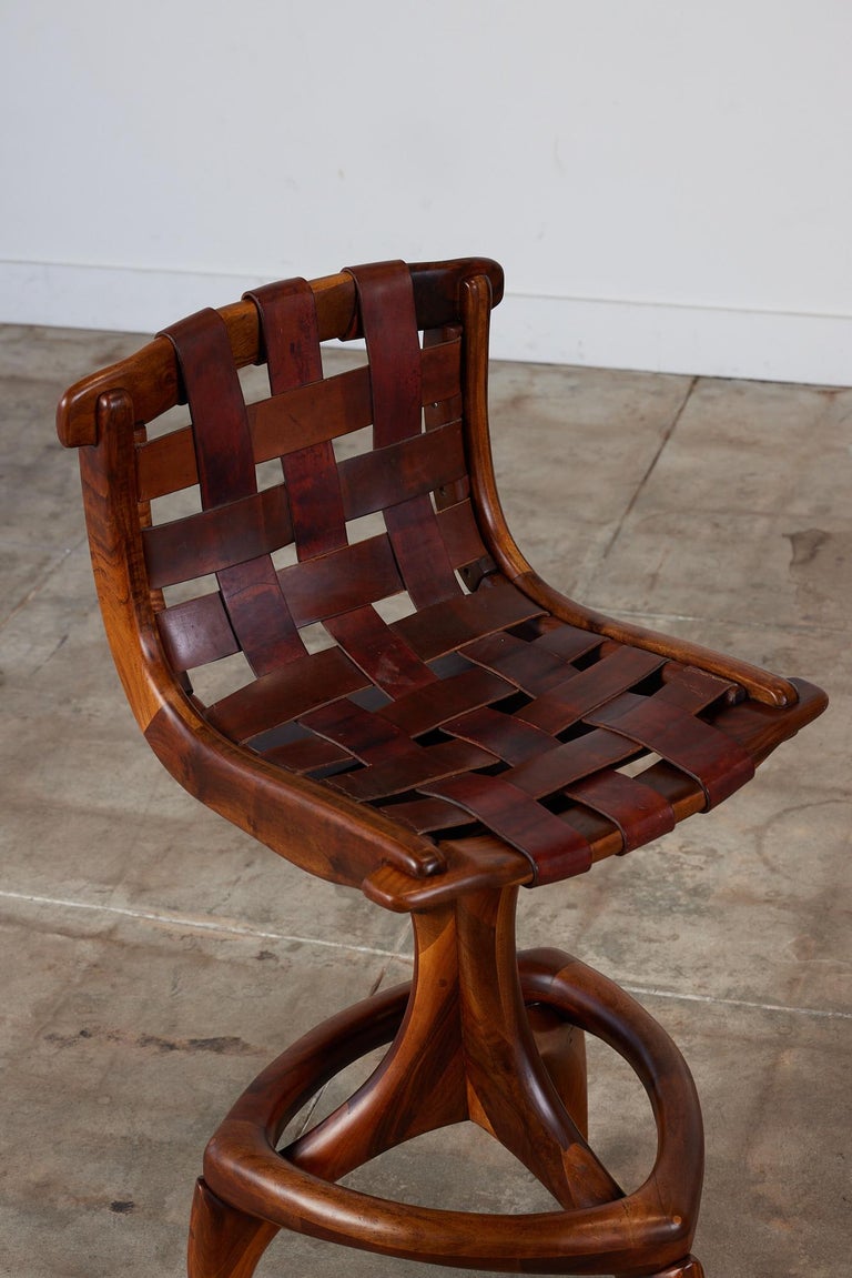 Arthur Espenet Carpenter Studio Craft Swivel Stool For Sale at 1stDibs