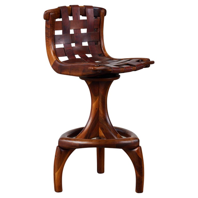 Arthur Espenet Carpenter Studio Craft Swivel Stool For Sale at 1stDibs