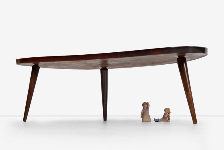 Arthur Espenet Carpenter Teardrop Table in Solid Walnut For Sale at 1stDibs