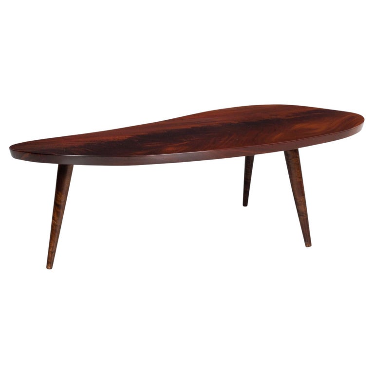 Arthur Espenet Carpenter Teardrop Table in Solid Walnut For Sale at 1stDibs