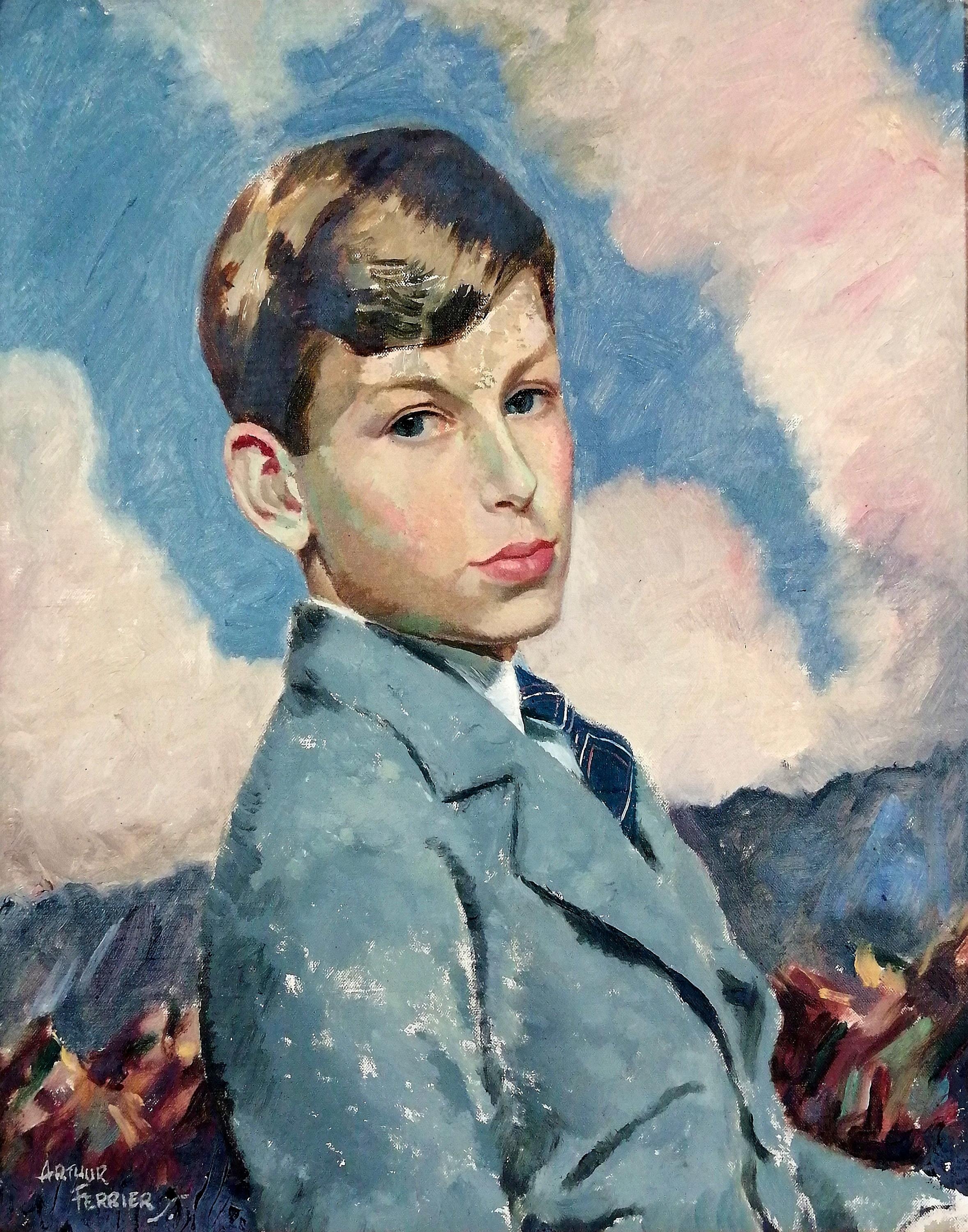 Arthur Ferrier - Portrait of a Boy in a Landscape - Early 20th Century ...