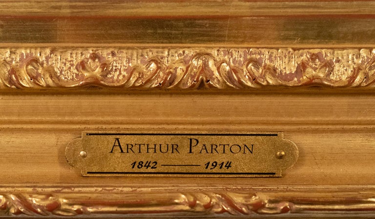 Arthur Parton - Landscape with Blossoming Trees and Ducks by Arthur ...