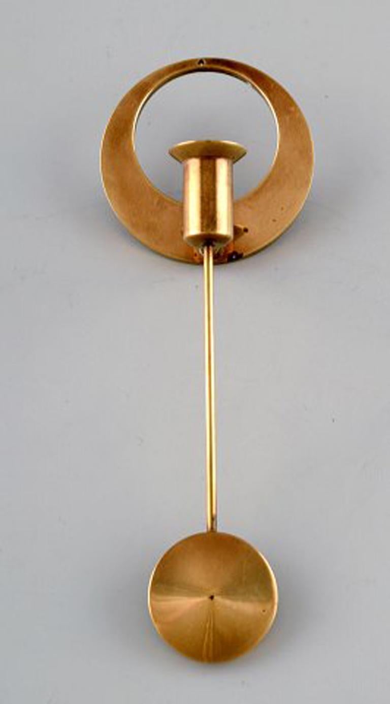Arthur Pe for Kolbäck, a Pair of Modernist Candlesticks in Brass, 1950s ...