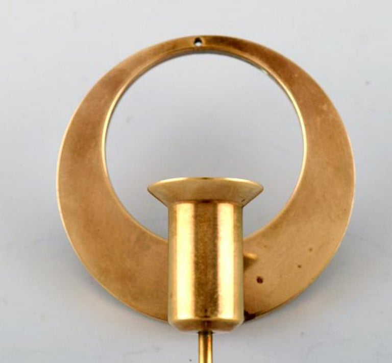 Arthur Pe for Kolbäck, a Pair of Modernist Candlesticks in Brass, 1950s ...