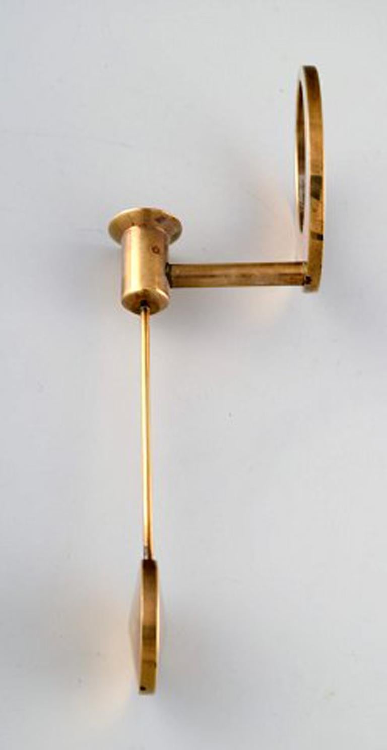 Arthur Pe for Kolbäck, a Pair of Modernist Candlesticks in Brass, 1950s ...