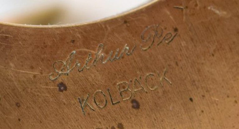 Arthur Pe for Kolbäck, a Pair of Modernist Candlesticks in Brass, 1950s ...