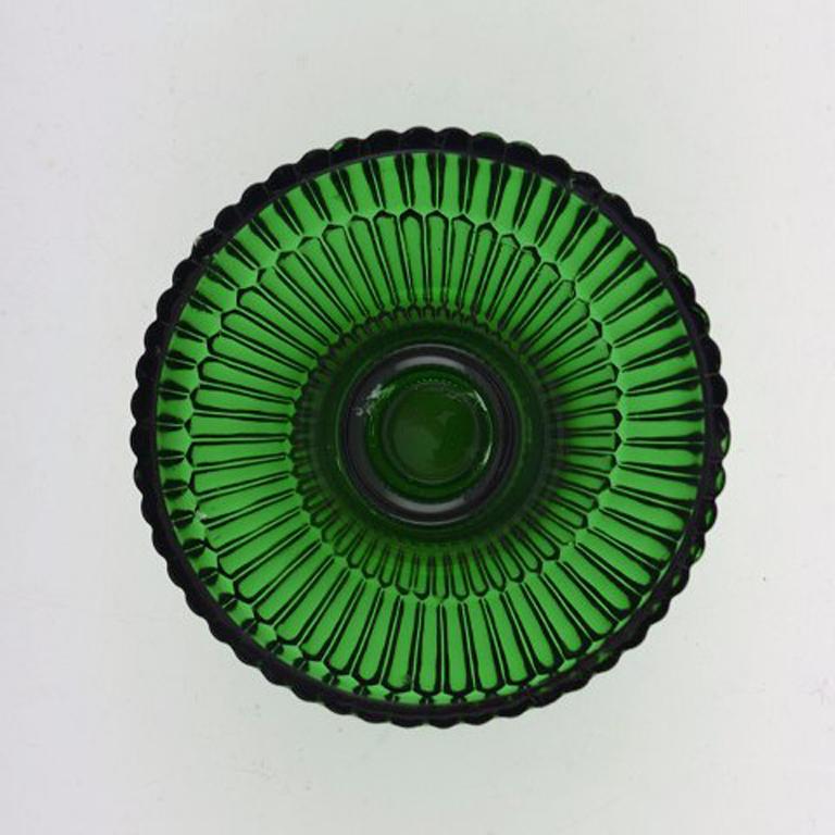 Arthur Percy for Nybro Sweden, Collection of Green Art Glass, 9 Pieces ...