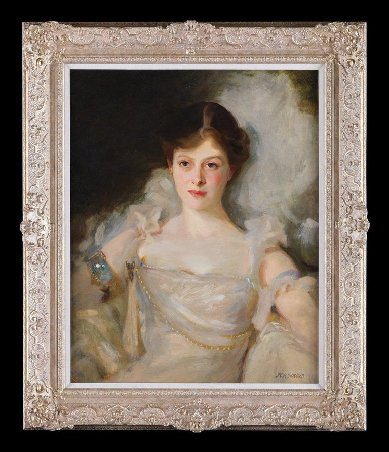 Arthur Roy Mitchell - Une belle femme en blanc En vente sur 1stDibs