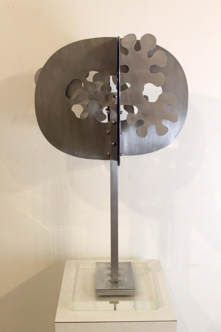 Arthur Schneider Mid-Century Modern Abstract Metal on Lucite Base ...