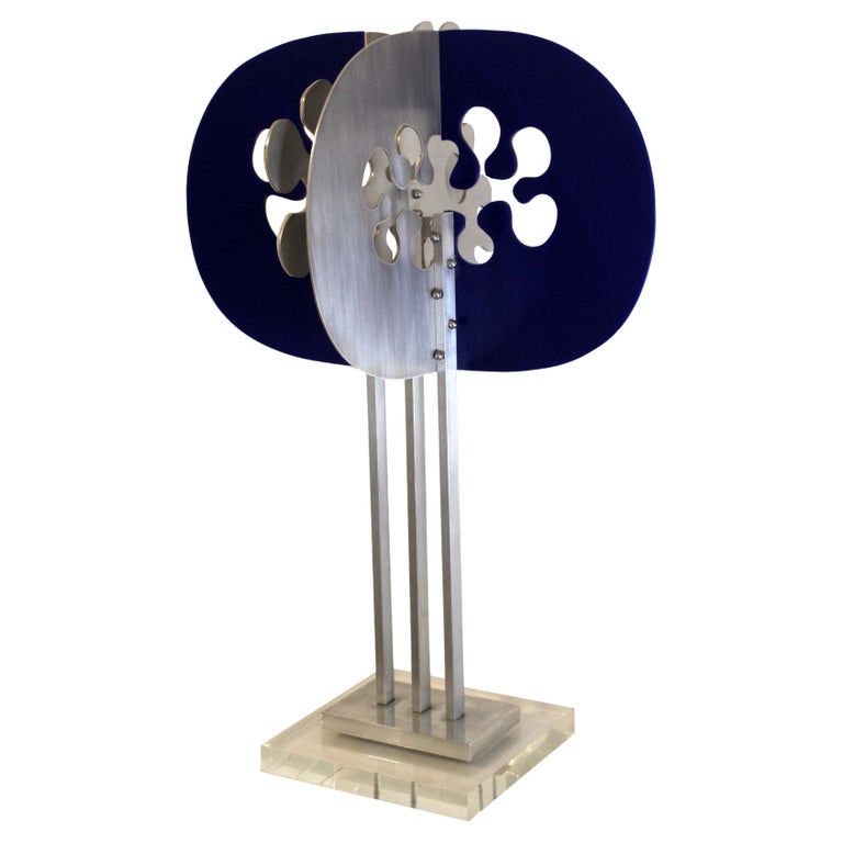 Arthur Schneider Mid-Century Modern Abstract Metal on Lucite Base ...