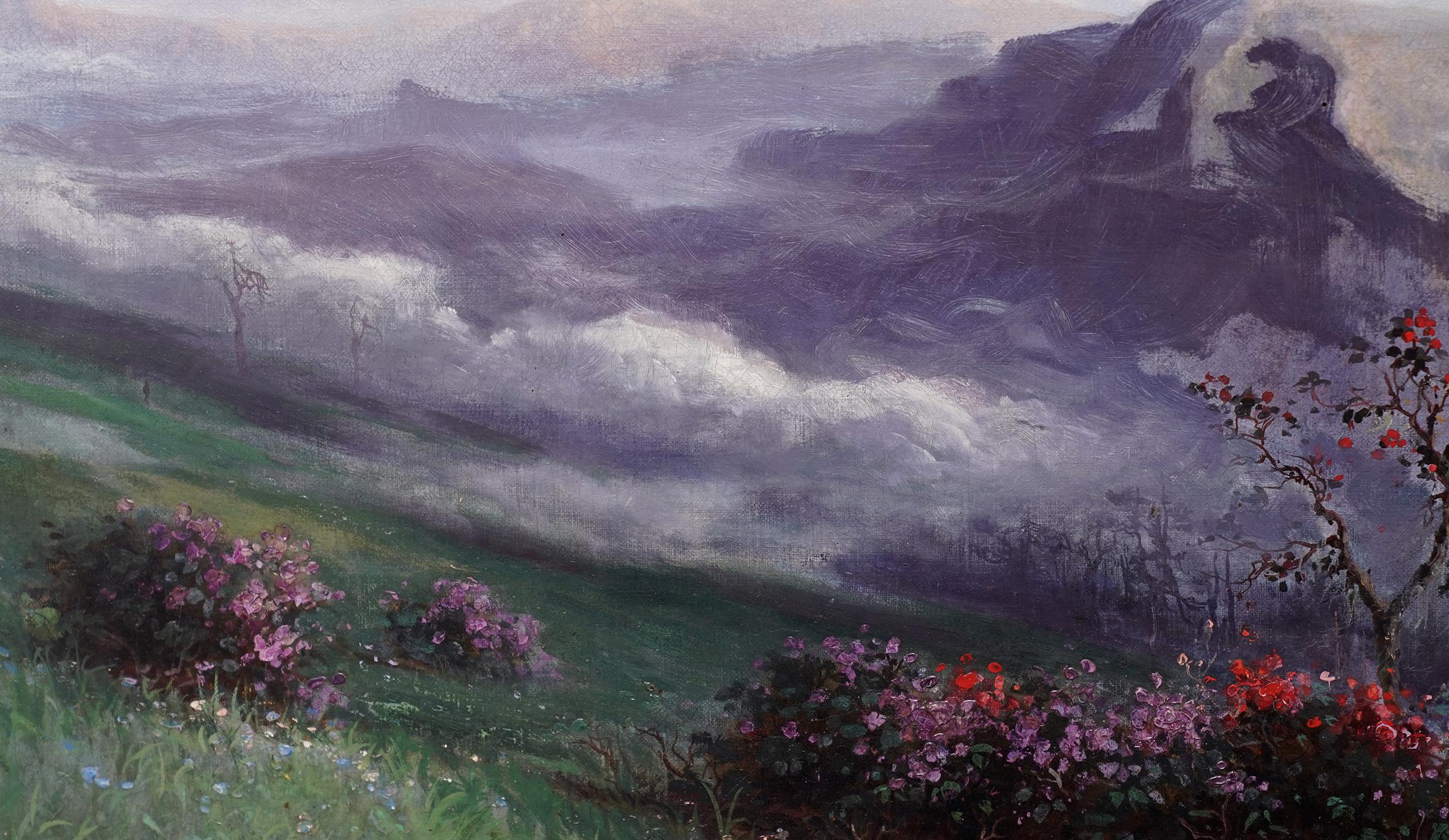 Arthur Severn - Landscape with Distant Mountains - British Victorian ...