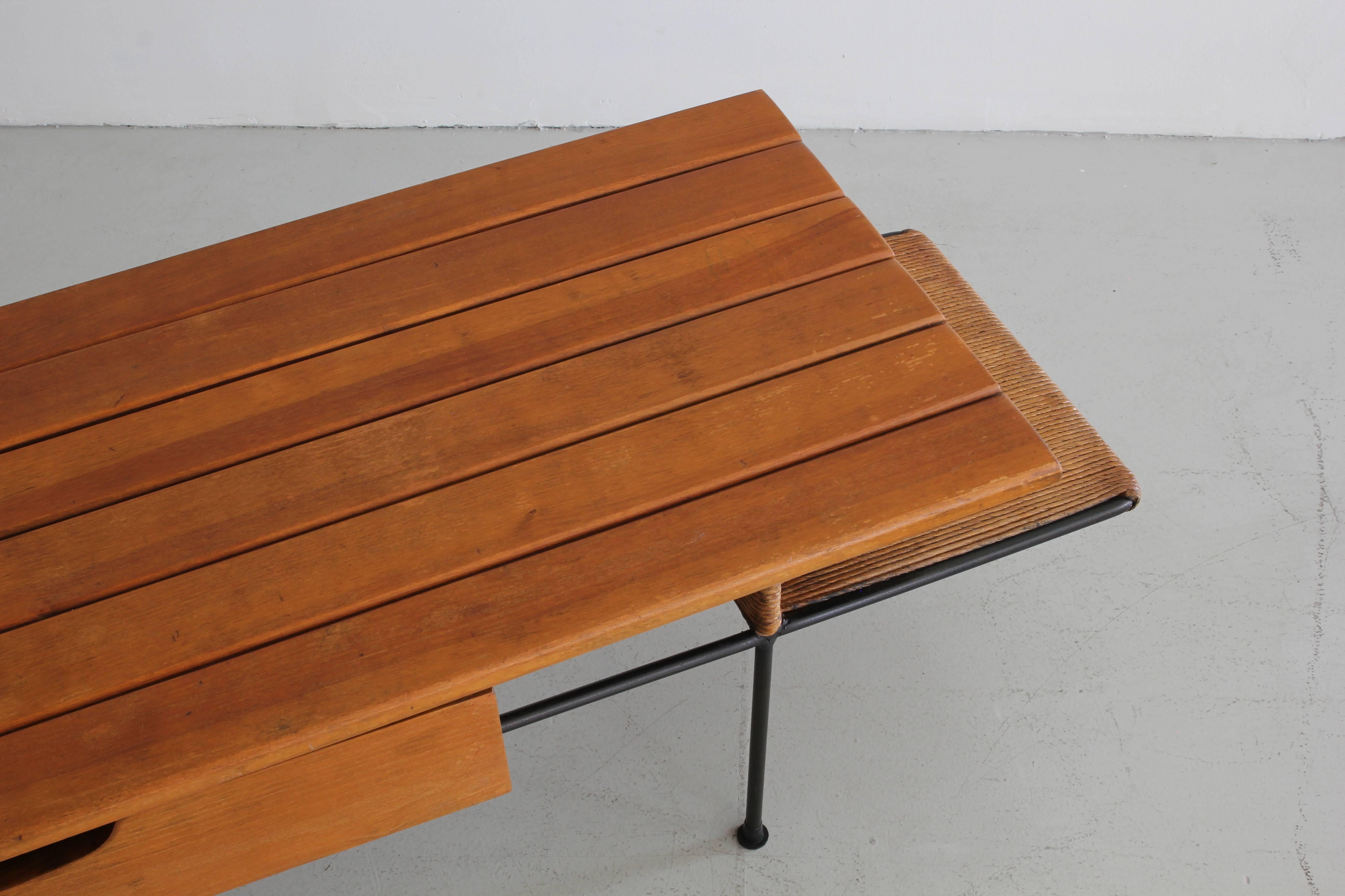 Arthur Umanoff Bench or Table with Drawer and Shelf at 1stDibs