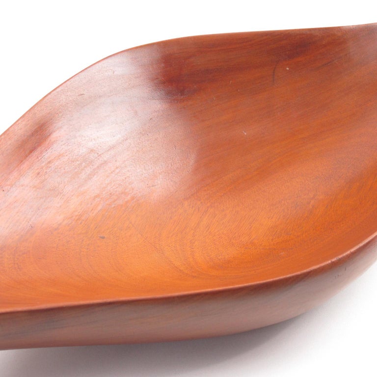 Arthur Umanoff Carved Wood Taverneau Canoe Bowl Centerpiece For Sale at ...