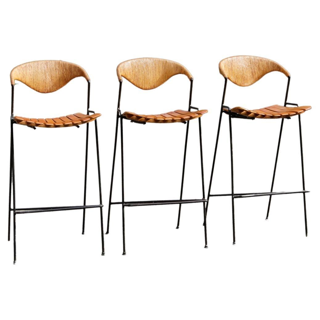Mid-Century Modern Umanoff Slat Stools For Sale at 1stDibs