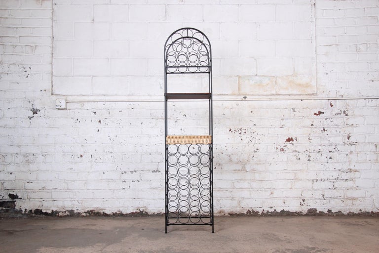 Arthur Umanoff Mid-Century Modern Wrought Iron Arched 39-Bottle Wine ...