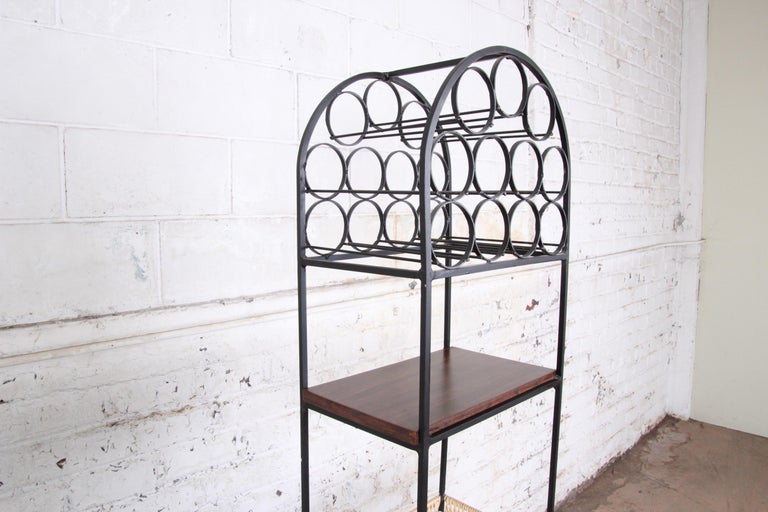 Arthur Umanoff Mid-Century Modern Wrought Iron Arched 39-Bottle Wine ...