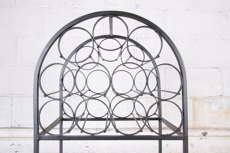 Arthur Umanoff Mid-Century Modern Wrought Iron Arched 39-Bottle Wine ...