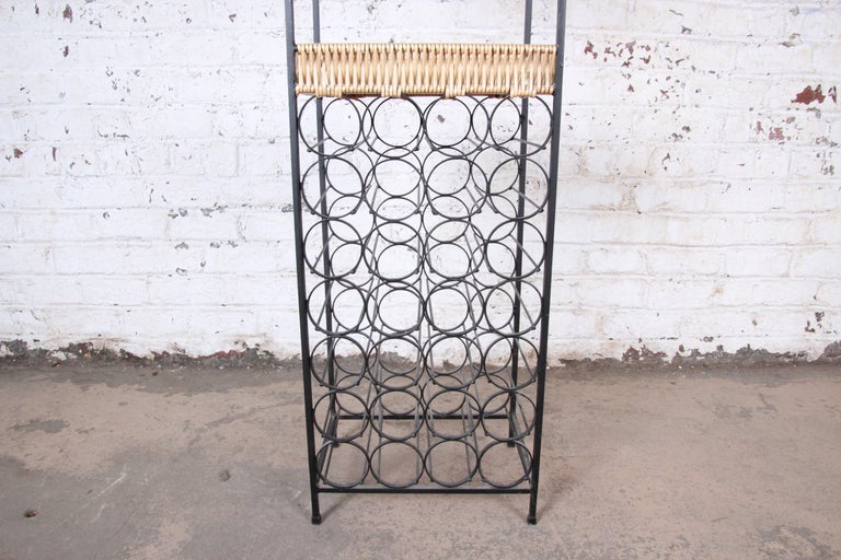 Arthur Umanoff Mid-Century Modern Wrought Iron Arched 39-Bottle Wine ...