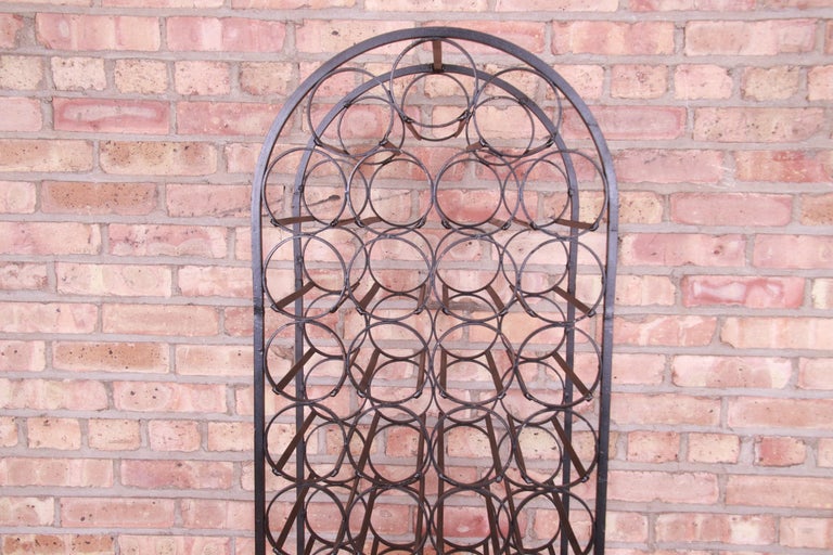Arthur Umanoff Mid-Century Modern Wrought Iron Arched 71-Bottle Wine ...