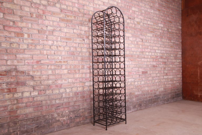Arthur Umanoff Mid-Century Modern Wrought Iron Arched 71-Bottle Wine ...