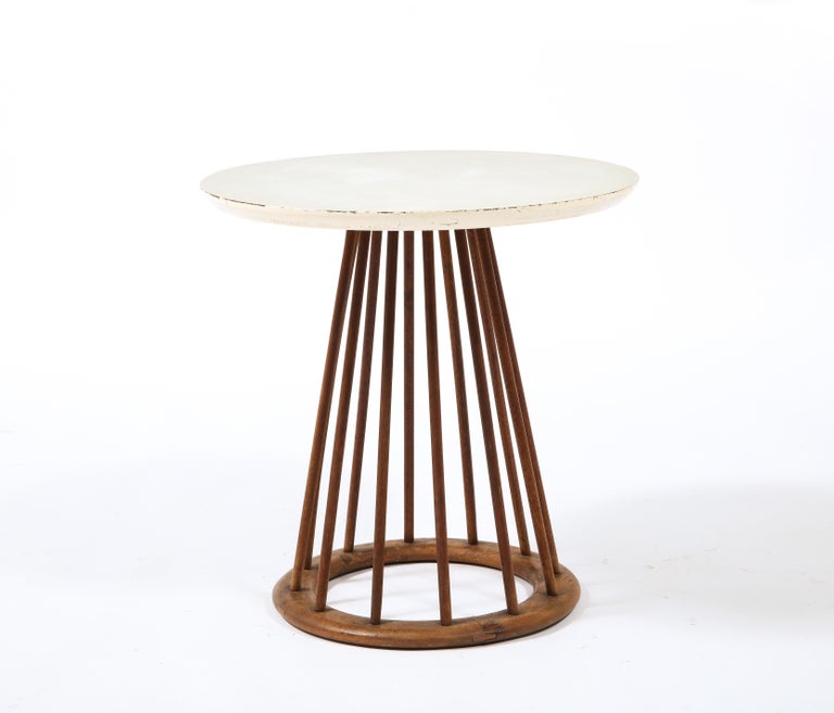 Arthur Umanoff Walnut and Laminate Spindle End Table, USA, 1960's For ...