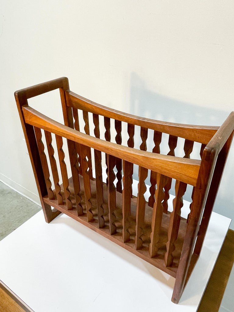 Arthur Umanoff Walnut Magazine Rack For Sale at 1stDibs