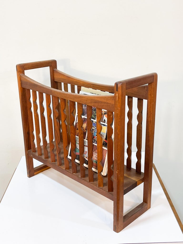 Arthur Umanoff Walnut Magazine Rack For Sale at 1stDibs