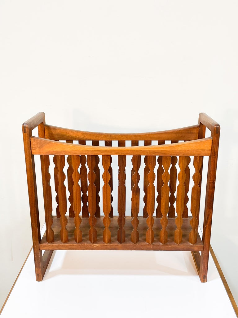 Arthur Umanoff Walnut Magazine Rack For Sale at 1stDibs