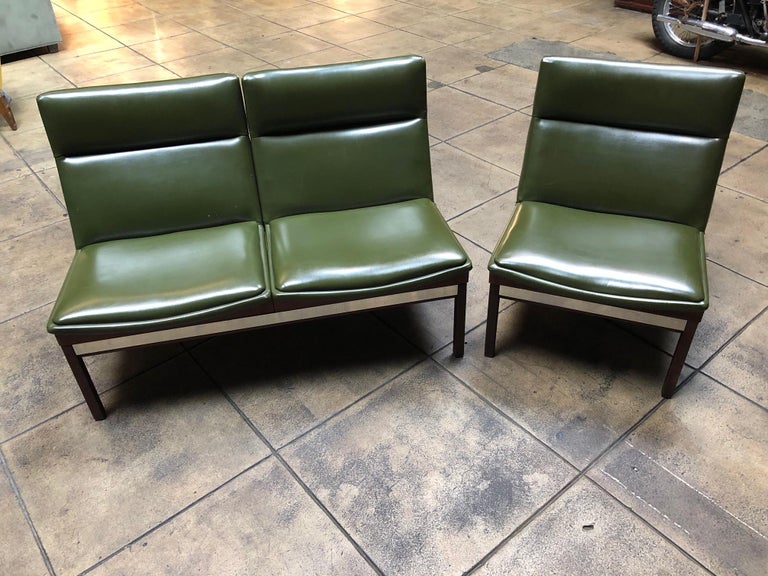 Arthur Umanoff Walnut Modular Sofa and Chair Set For Sale at 1stDibs