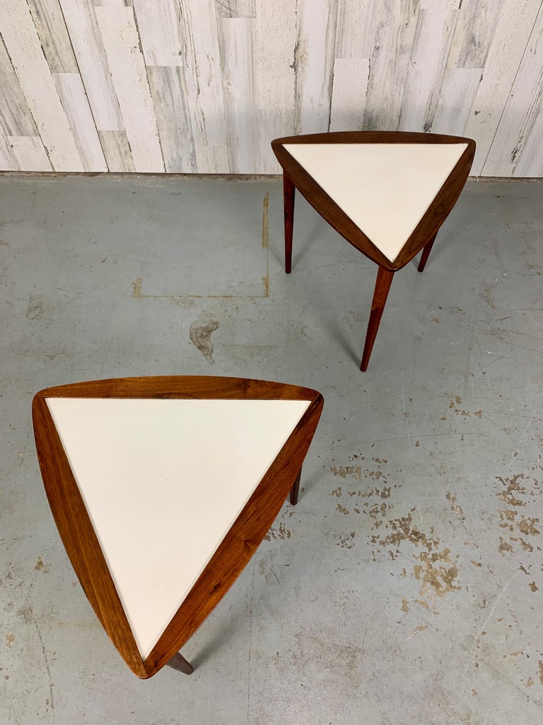 Arthur Umanoff Walnut Side Tables at 1stDibs