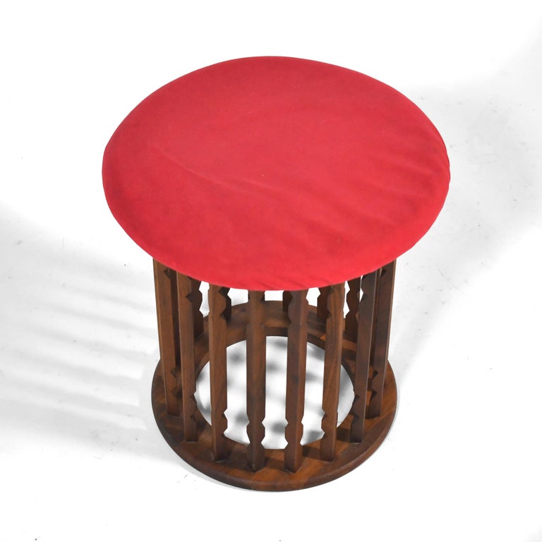 Arthur Umanoff Walnut Stool For Sale at 1stDibs