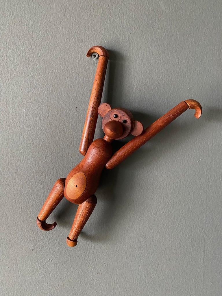 Articulated Teak Monkey in the Style of Kay Bojesen, circa 1960s at 1stDibs