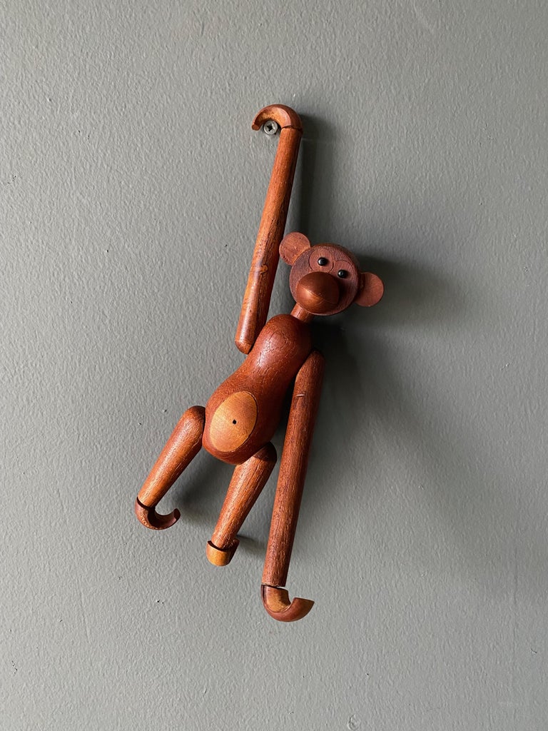 Articulated Teak Monkey in the Style of Kay Bojesen, circa 1960s at 1stDibs