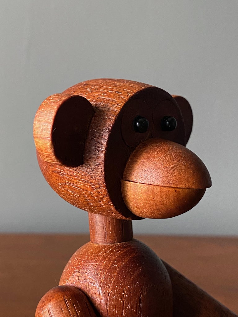 Articulated Teak Monkey in the Style of Kay Bojesen, circa 1960s at 1stDibs