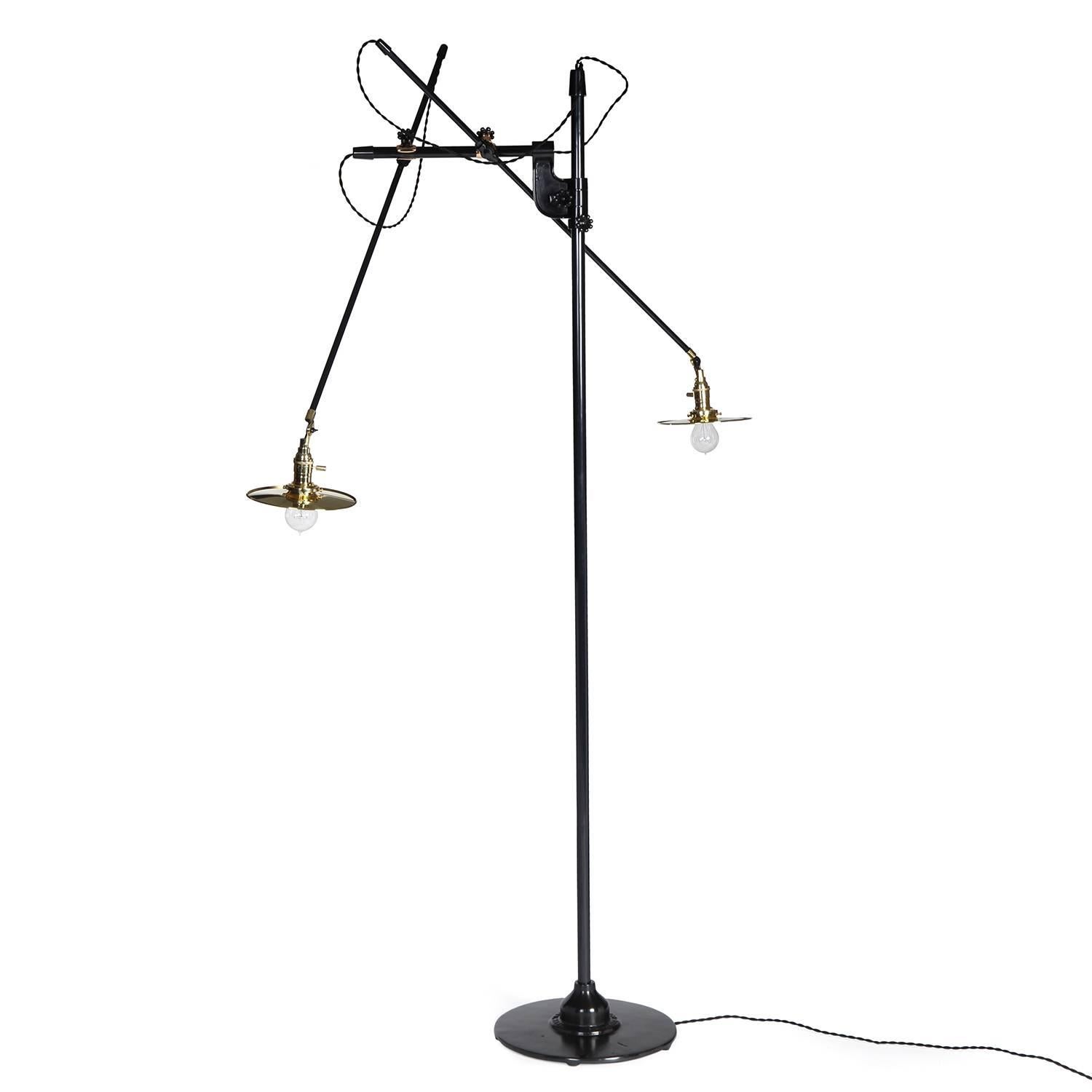 Articulating and Adjustable Two-Arm O.C. White Floor Lamp Customized at ...