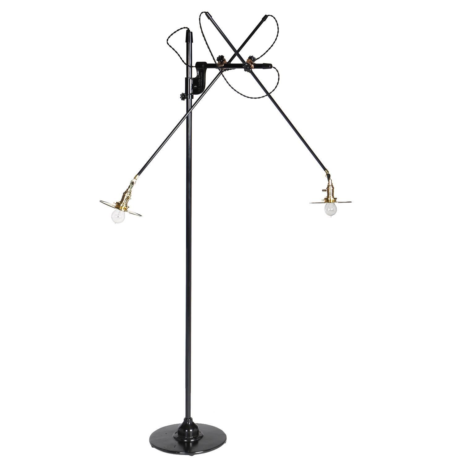 Articulating and Adjustable Two-Arm O.C. White Floor Lamp Customized at ...